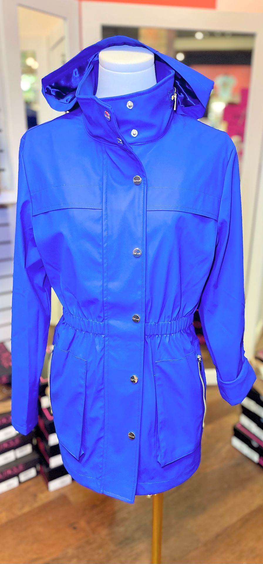 Renuar Rain Jacket- Lapis Blue – A Splash of Sass