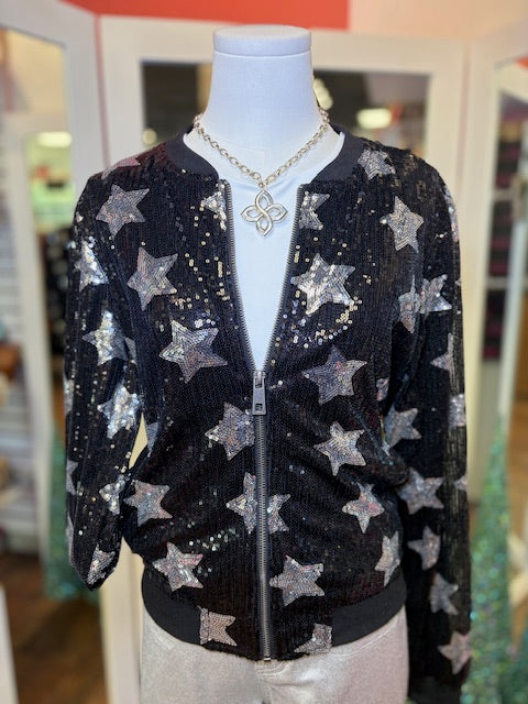 Way Sequin Star Bomber Jacket – A Splash of Sass